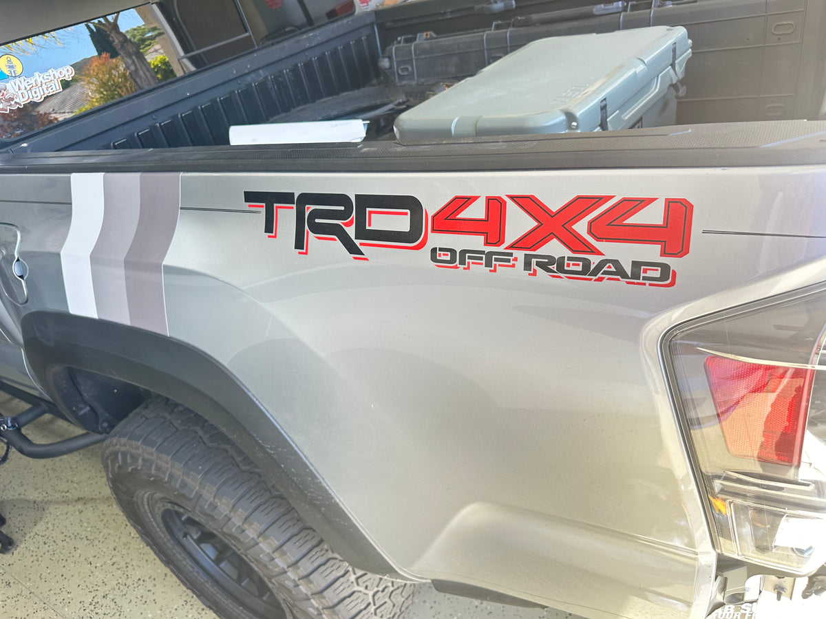 Gray Stripes Toyota TRD Style Off Road Trail Sticker Decal – Werkshop ...